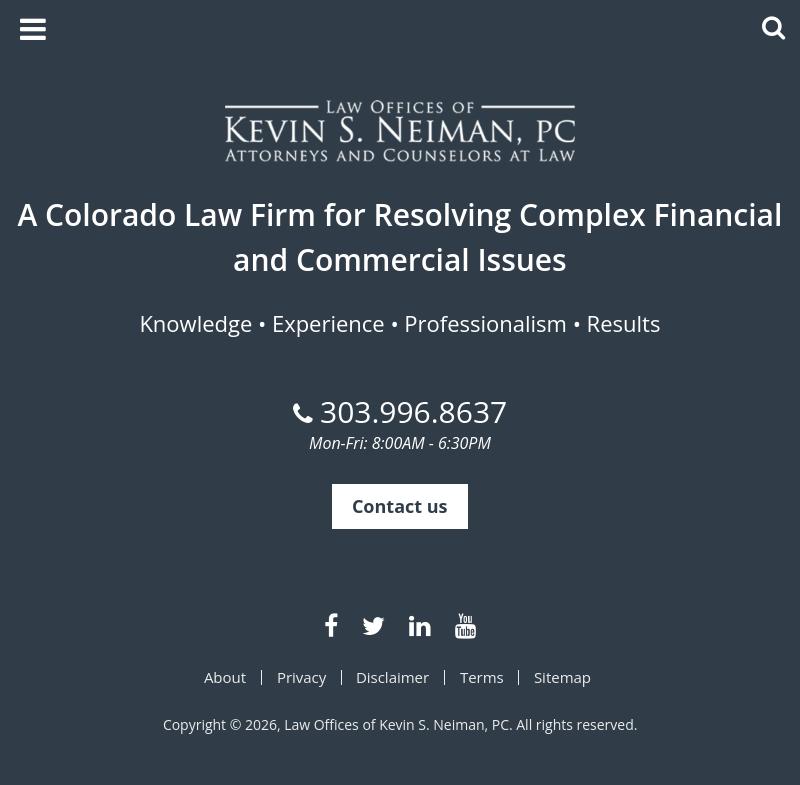 Law Offices of Kevin S. Neiman, PC | Denver CO Law | LawyerLand